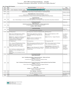 Program – CDIO 2025 Asian Regional Meeting
